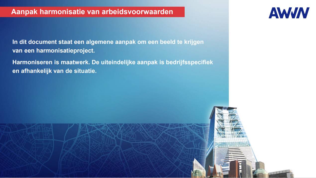 Het harmonisatieproces volgens AWVN